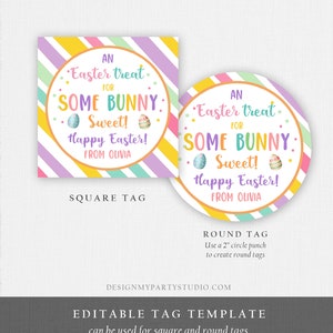 Editable Easter Gift Tags Easter Treat Some Bunny Sweet Classroom ...