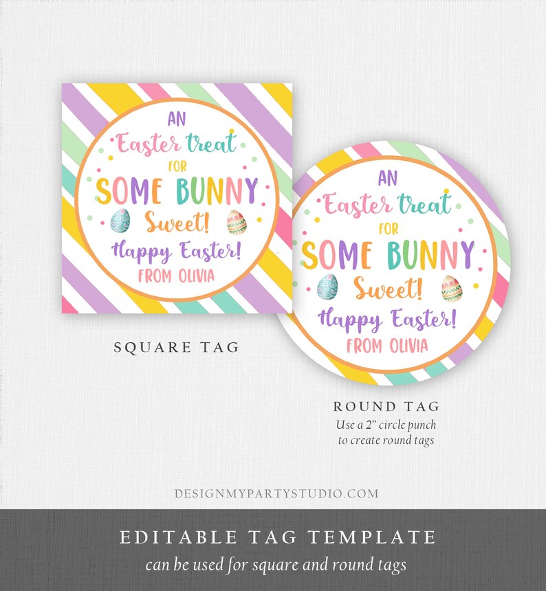 Editable Easter Gift Tags Easter Treat Some Bunny Sweet Classroom ...