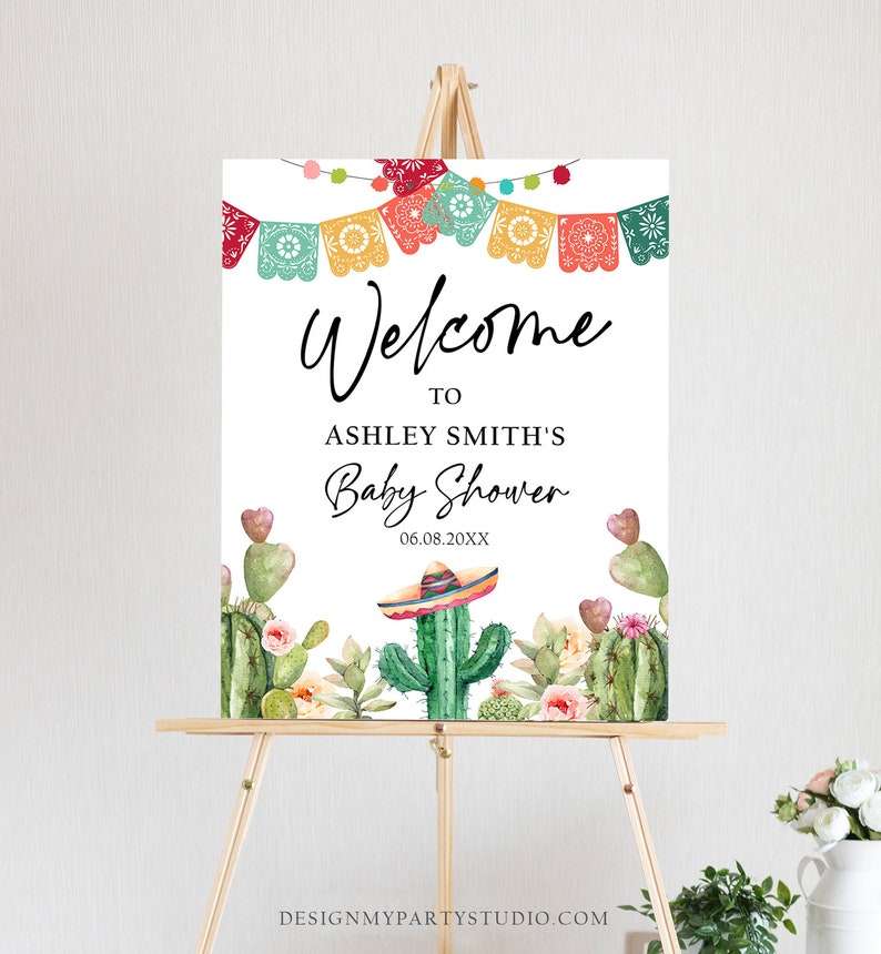 Editable Taco Bout a Baby Welcome Sign Baby Shower Watercolor - Etsy
