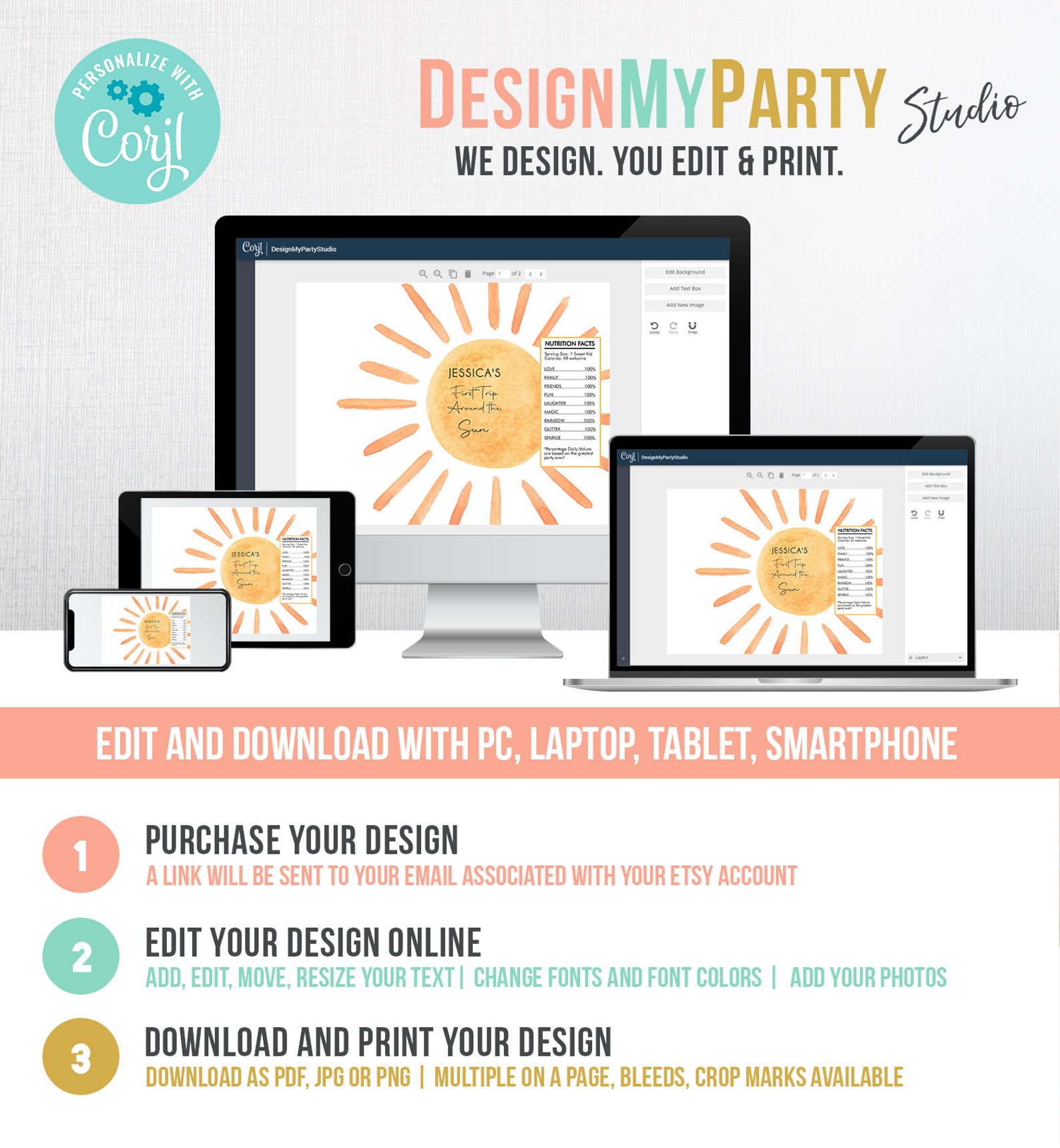 Editable Sun Chip Bag Boho Suns Birthday Party Decor First - Etsy