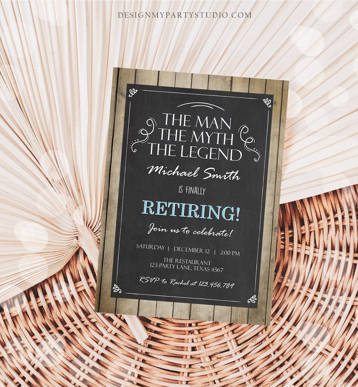 Editable the Man the Myth the Legend Invitation Retirement - Etsy