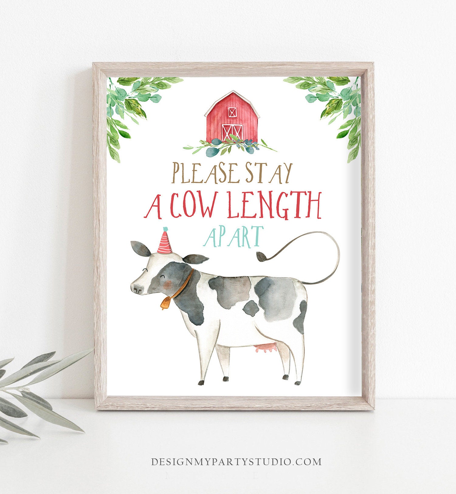 Social Distancing Farm Animals Party Sign Quarantine Farm | Etsy