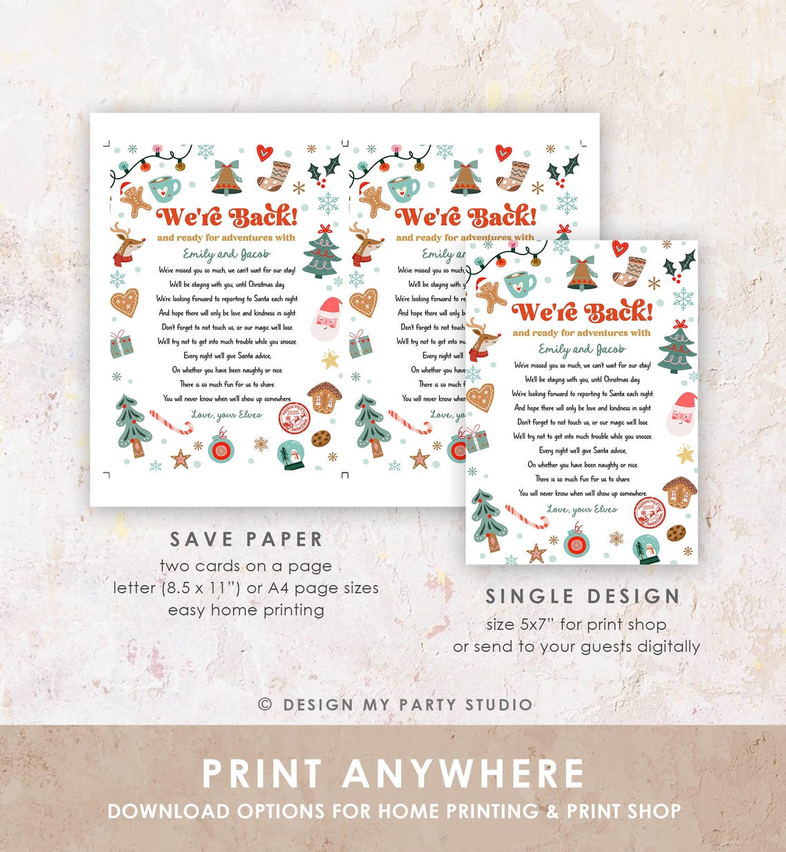 Editable Elf Arrival Letter Return Letter Christmas Elf We're Back Elf ...