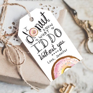 Editable Donut Valentine Tag Valentine's Day Card for Kids - Etsy
