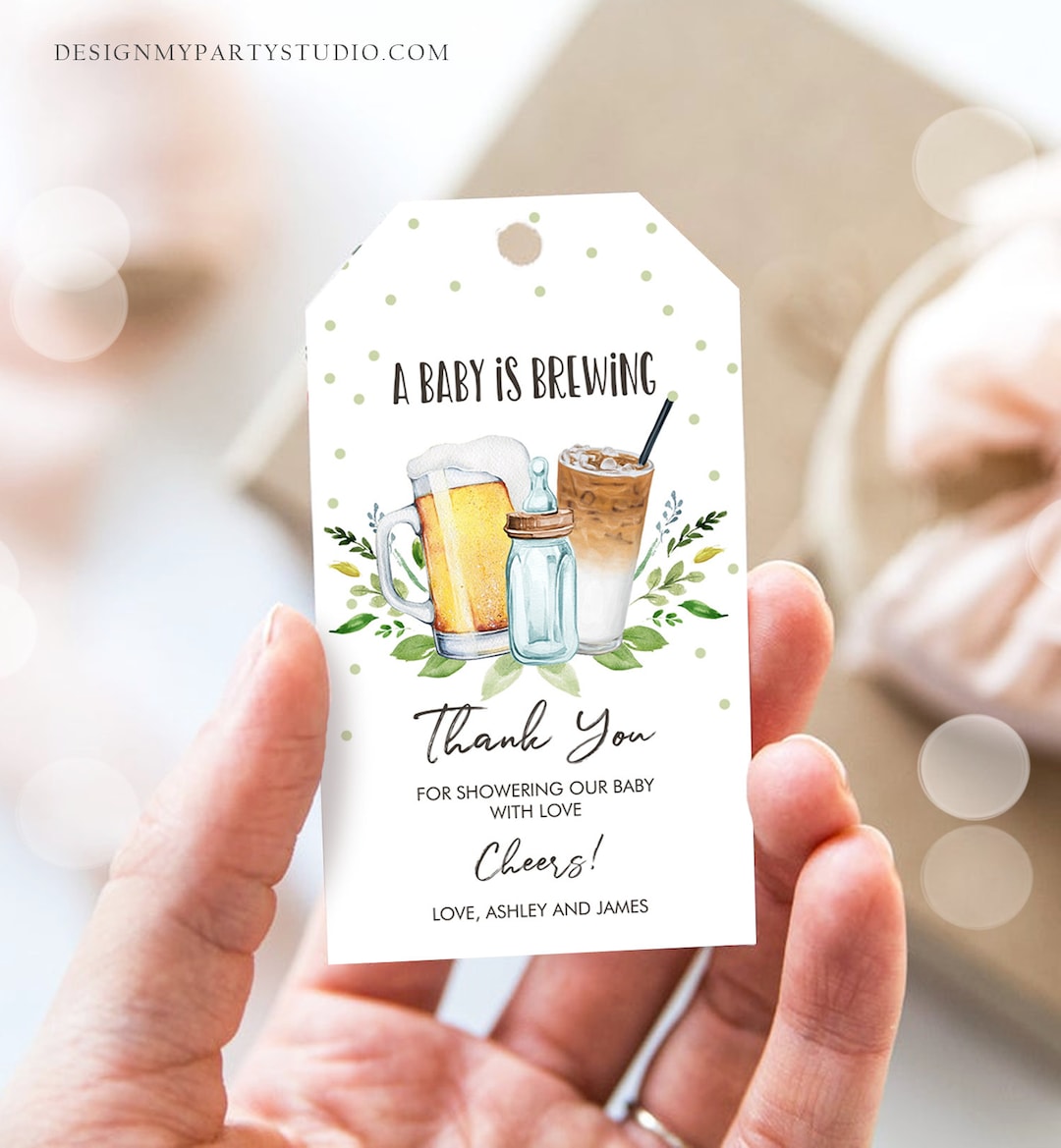 Editable A Baby is Brewing Baby Shower Favor Tags Beer Baby Shower ...