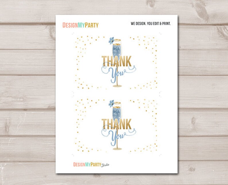 Brunch and Bubbly Thank You Card Champagne Thank You Note - Etsy