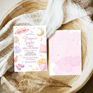 Editable Slumber Party Birthday Invitation Sleepover Birthday Invite ...