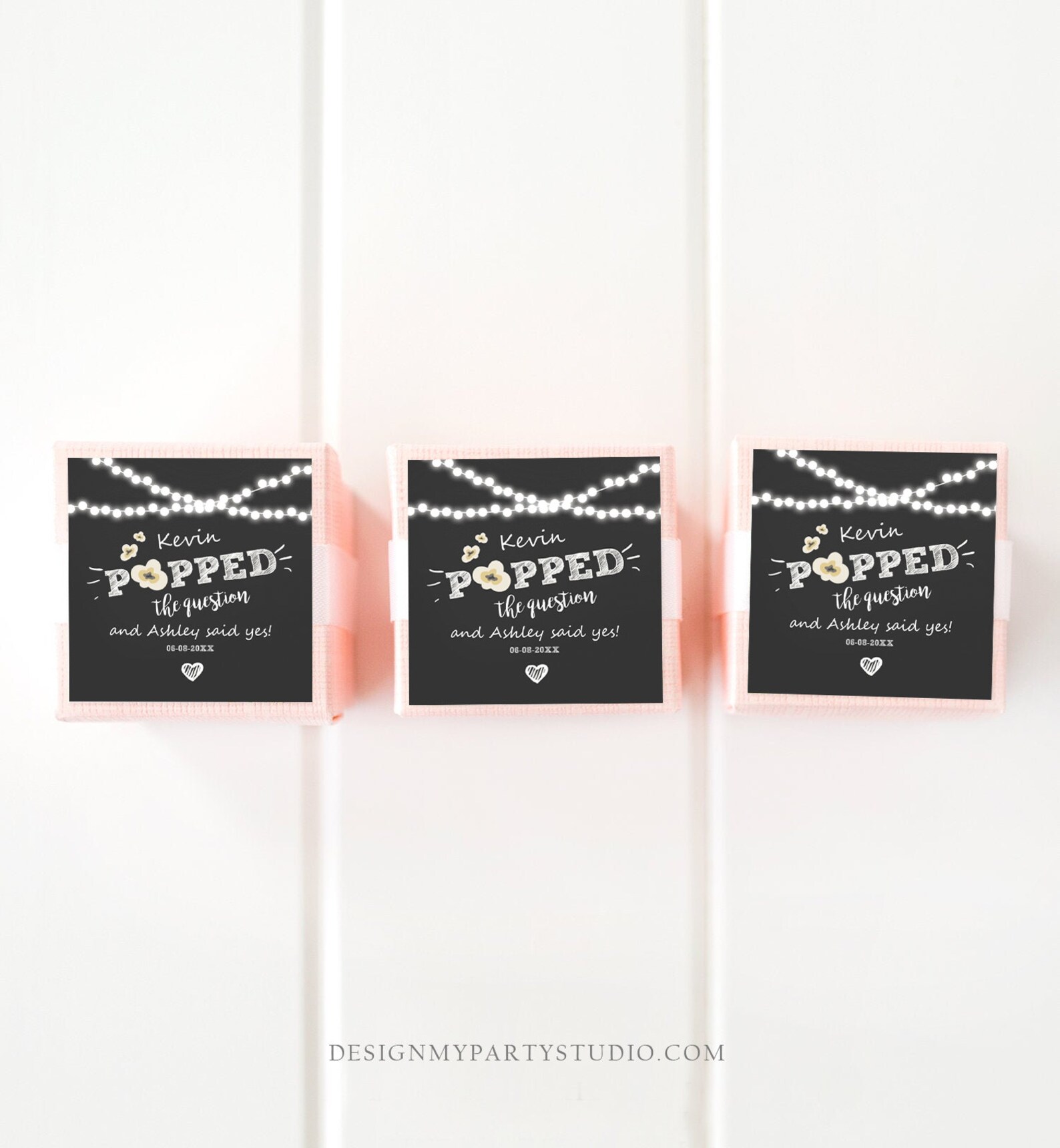 Editable He Popped the Question Gift Tag Engagement Party Popcorn Favor ...