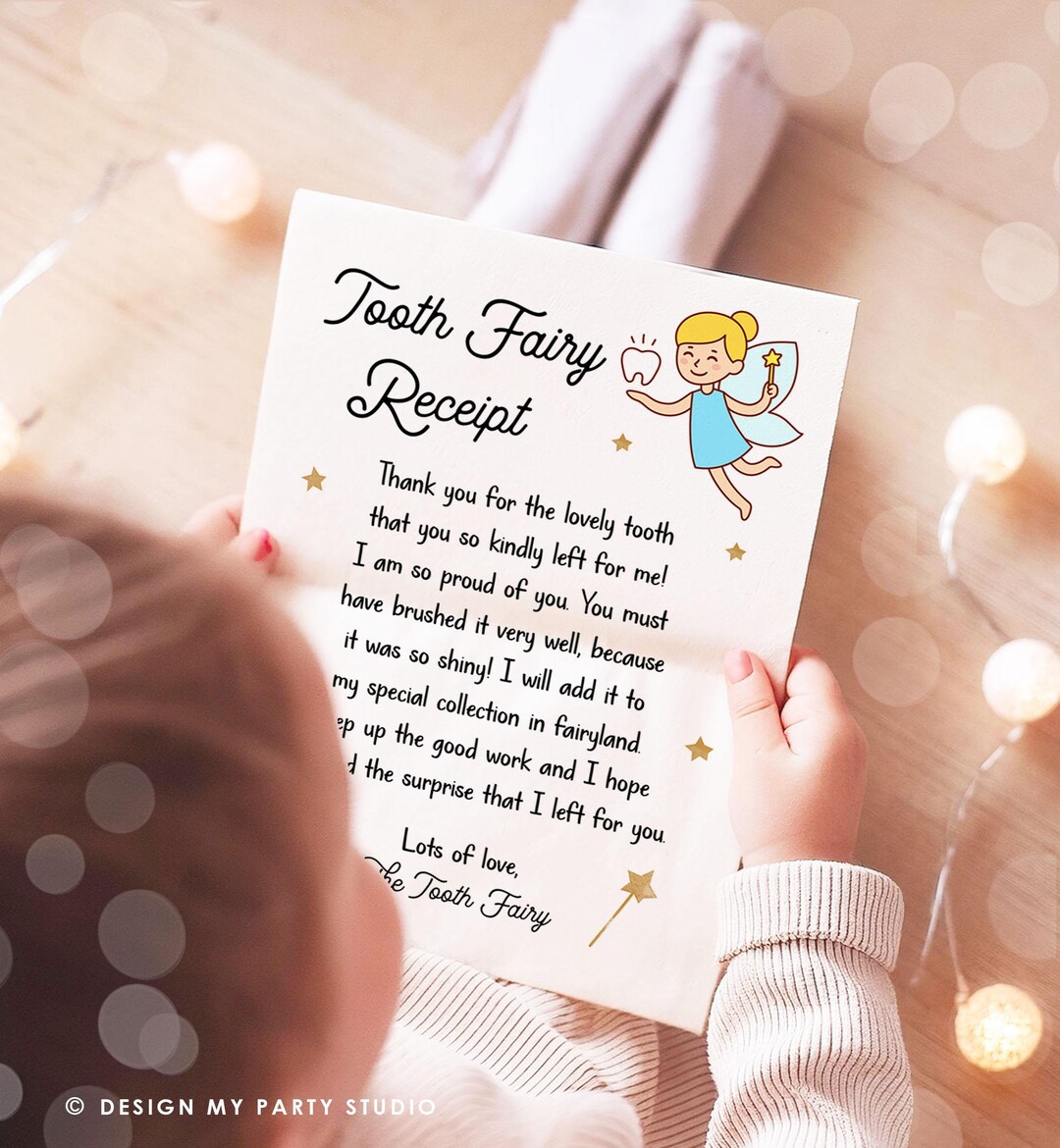 Tooth Fairy Letter First Tooth Fairy Certificate Tooth Fairy Note Lost ...