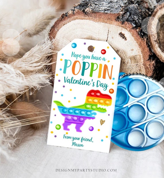 Editable Valentines Pop it gift tags Poppin Valentine's Day Party ...