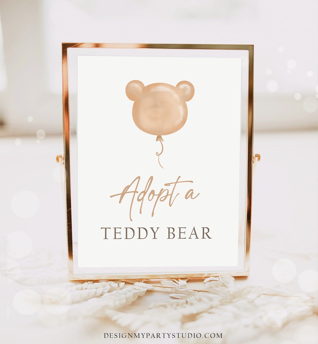 Adopt A Teddy Bear Table Decor Teddy Bear Birthday Bear-y First Gender ...