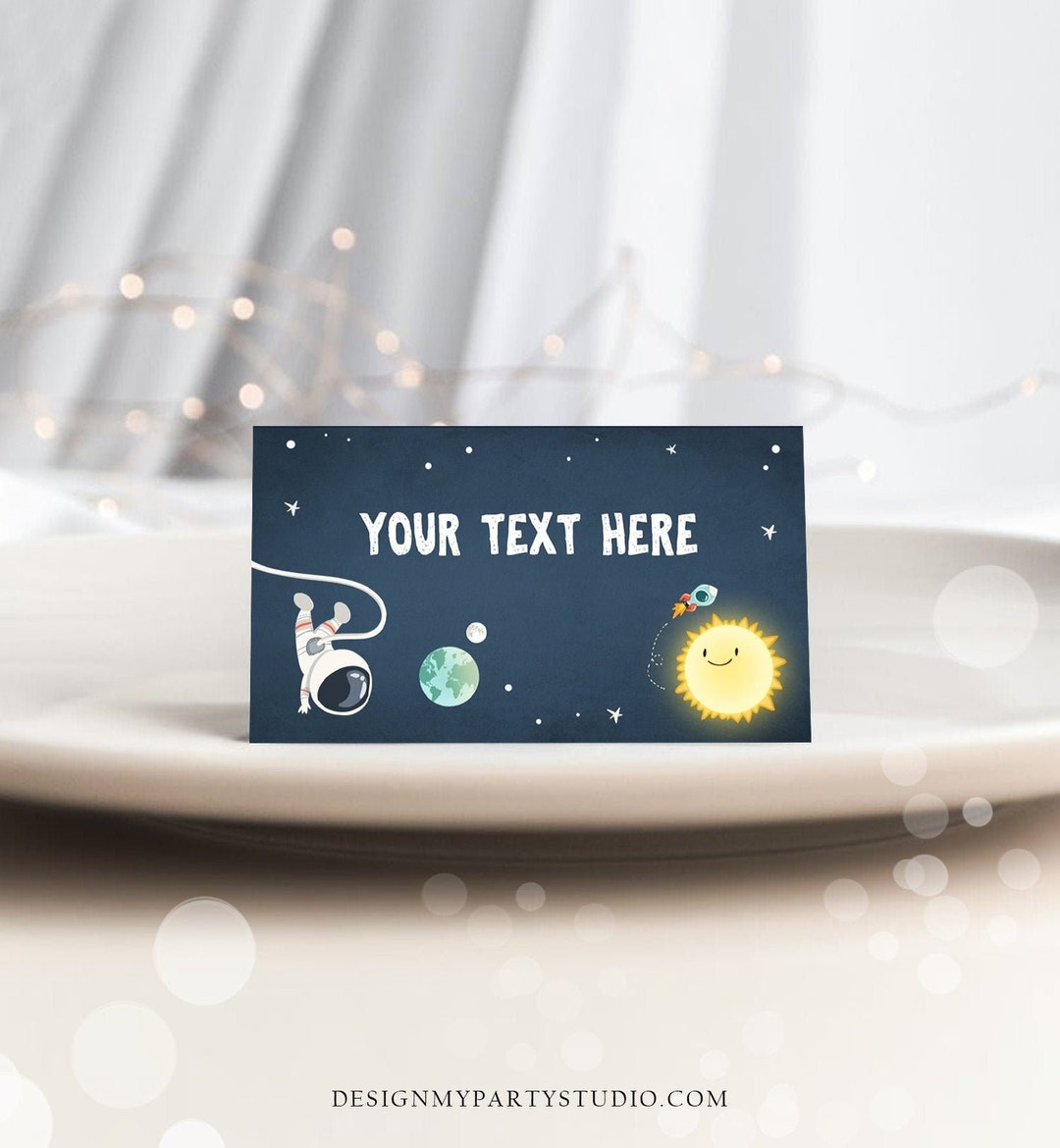 Editable Space Food Labels Galaxy Birthday Food Cards Tent Card ...