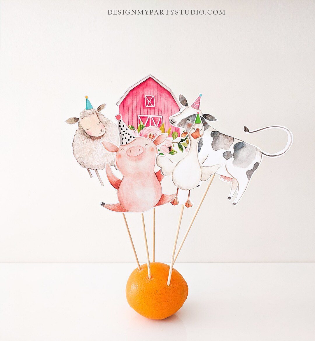 Printable Farm Centerpieces Farm Animals Birthday Party Farm Cake ...