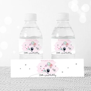 Editable Outer Space Water Bottle Labels Galaxy Party Decor Girl Space ...