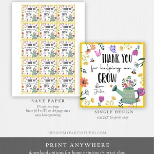 Editable Teacher Appreciation Tag Thank You for Helping Me Grow ...