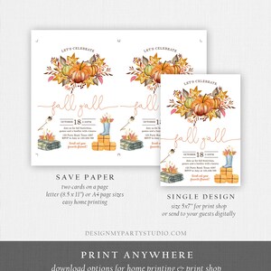 Editable Fall Y'all Party Invitation Fall Festival Party Backyard ...