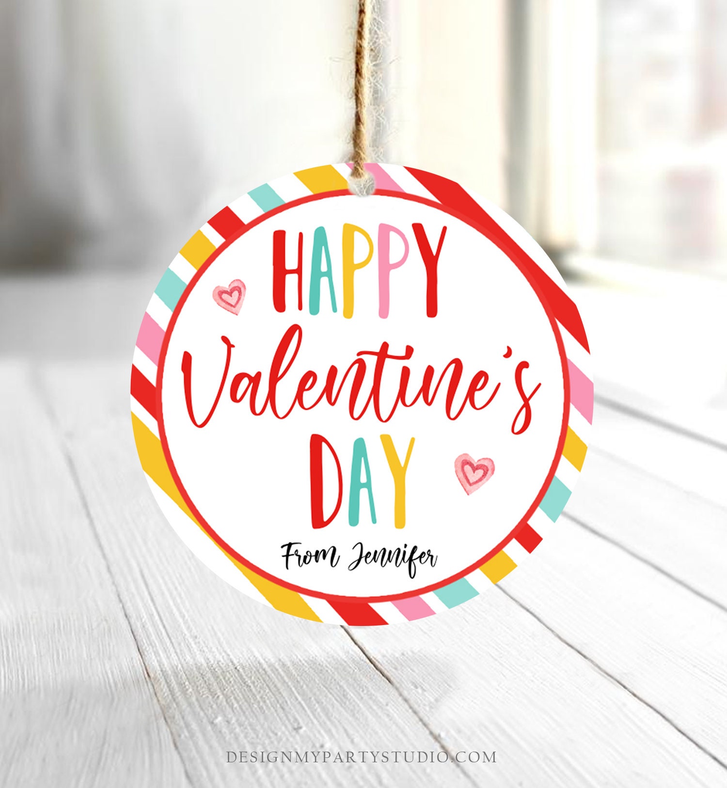 Editable Valentine's Day Cookie Tags Happy Valentine's - Etsy