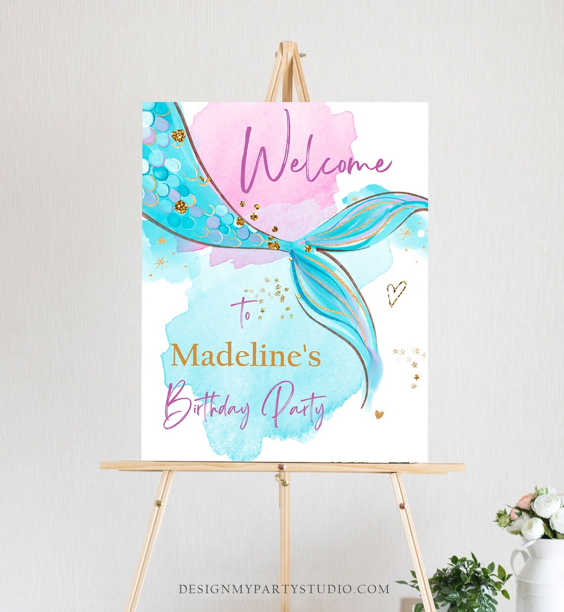 Editable Mermaid Welcome Sign Mermaid Birthday Sign Girl - Etsy