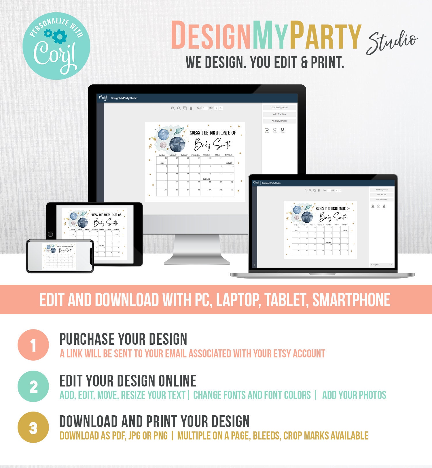 Editable Guess the Birth Date Baby Shower Game Guess Birthday - Etsy