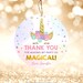 Editable Unicorn Favor Tags Magical Birthday Thank You Tag Gift Girl ...