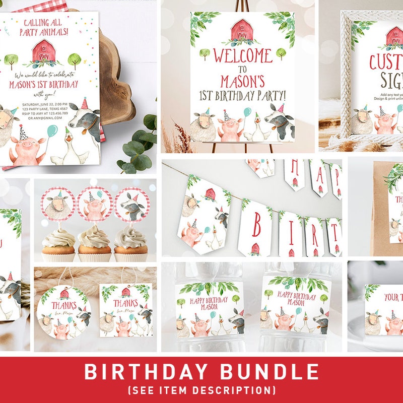 Farm Birthday Party - Etsy