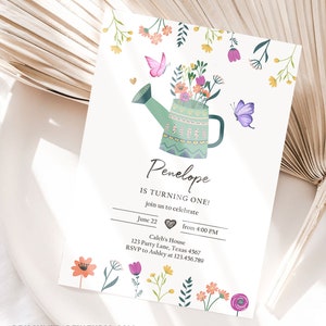 Editable Wildflowers Birthday Invitation Wild Flowers Girl First ...