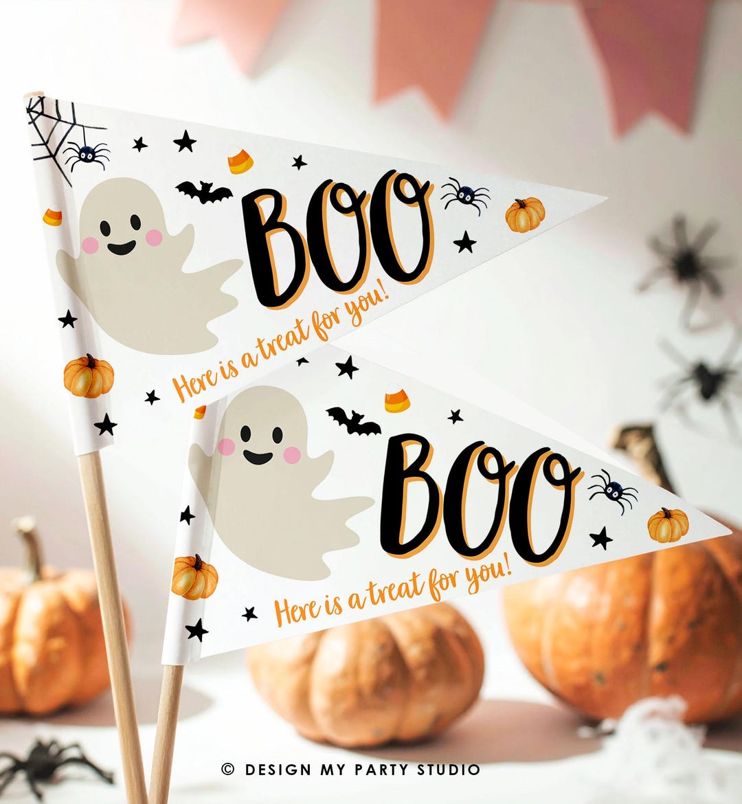 Printable Boo Basket Filler Halloween Flag Halloween Gift Tag Boo ...