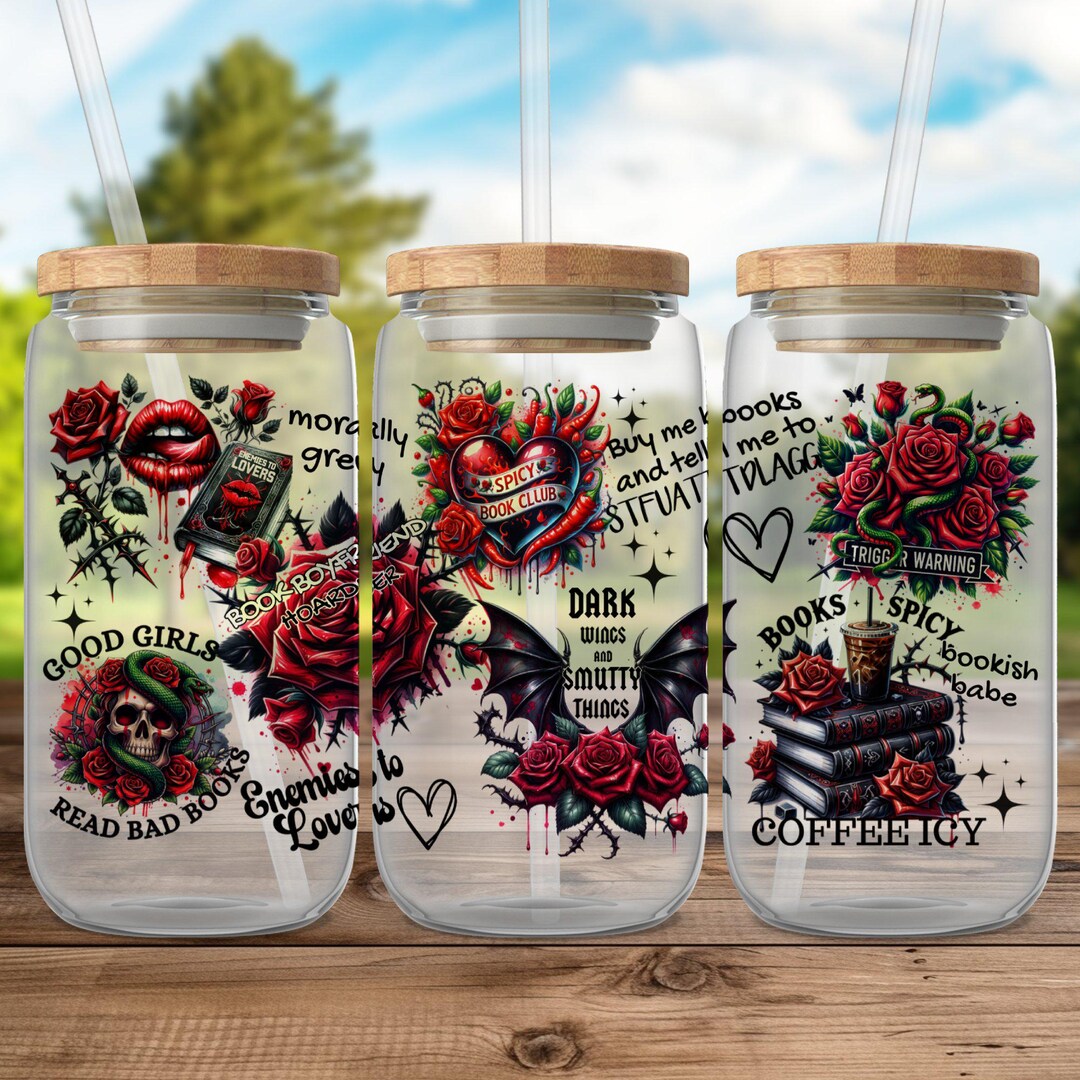 Bad Book Club, UV DTF, 16oz Glass Can Wrap, Uvdtf Decal Sticker, Ready to Press - Etsy