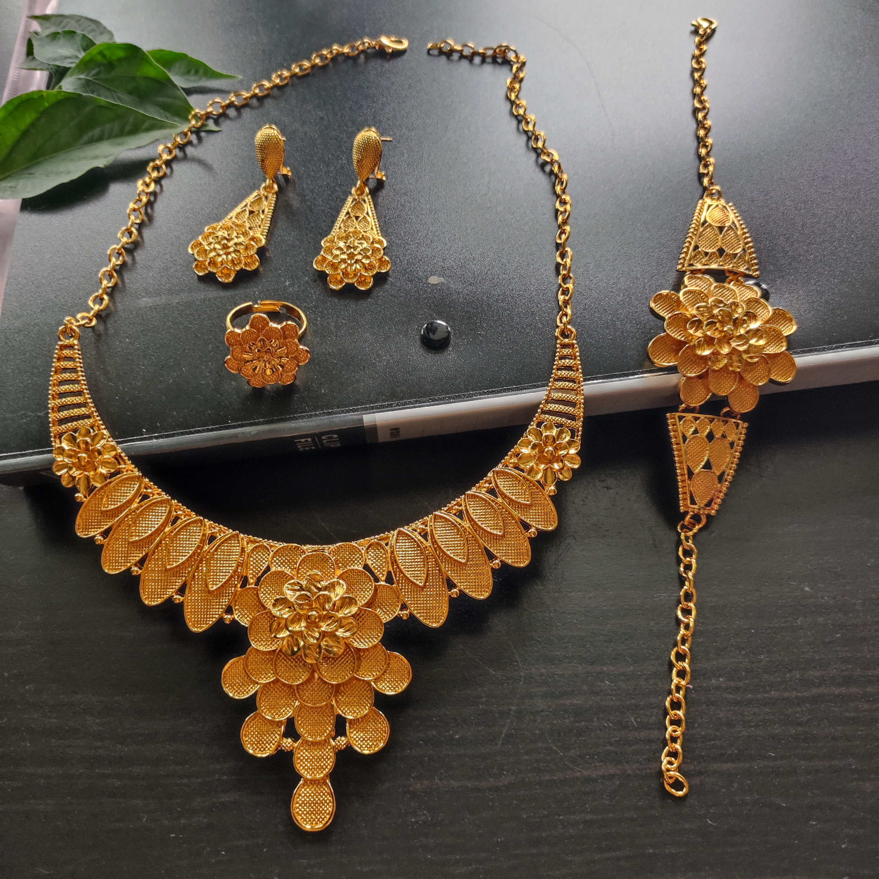 Gold Plated Jewelry Set,24k Dubai Gold Jewelry Set,african Wedding ...