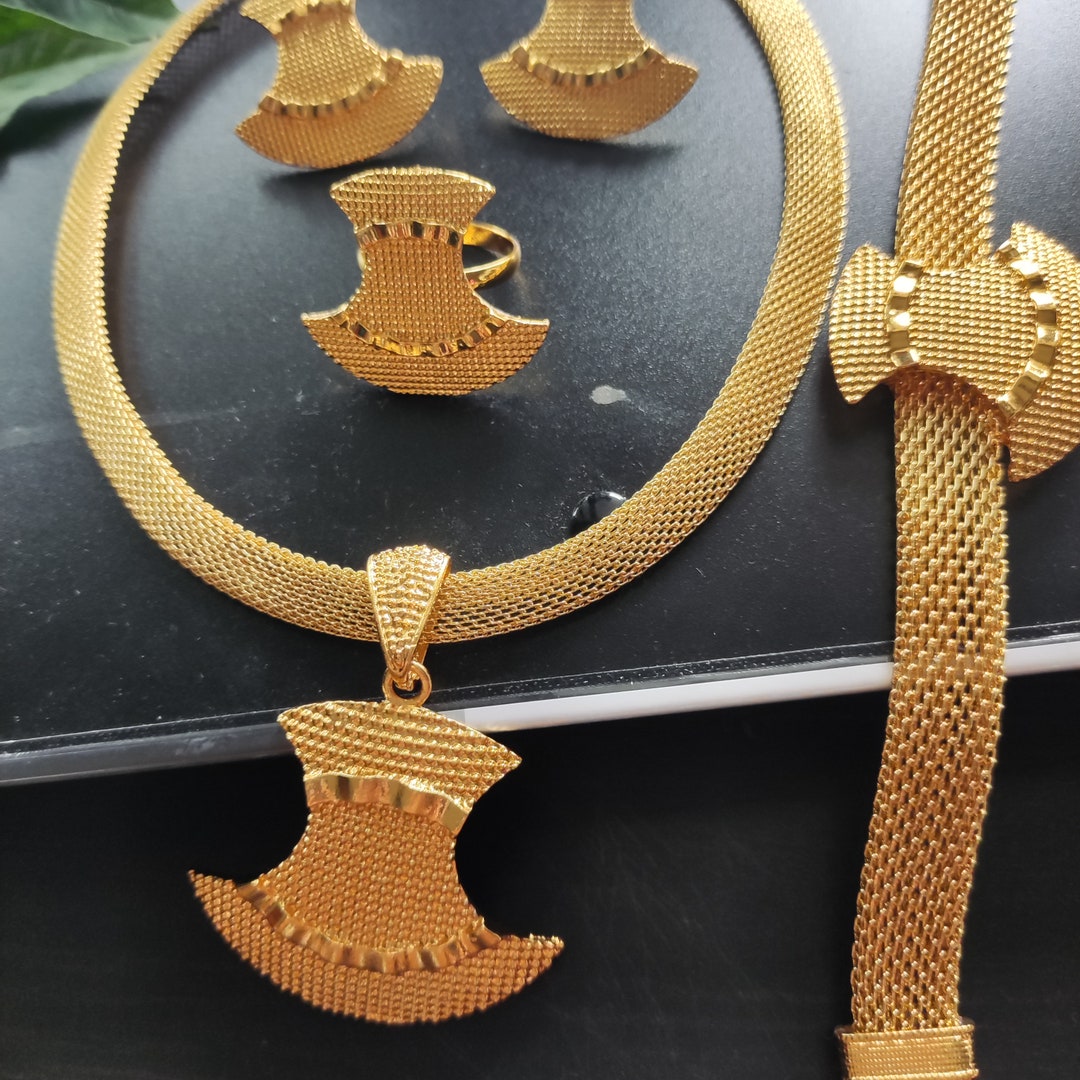 African Fashion Jewelry Set,gold Jewelry Set,bridal Jewelry Set,women ...