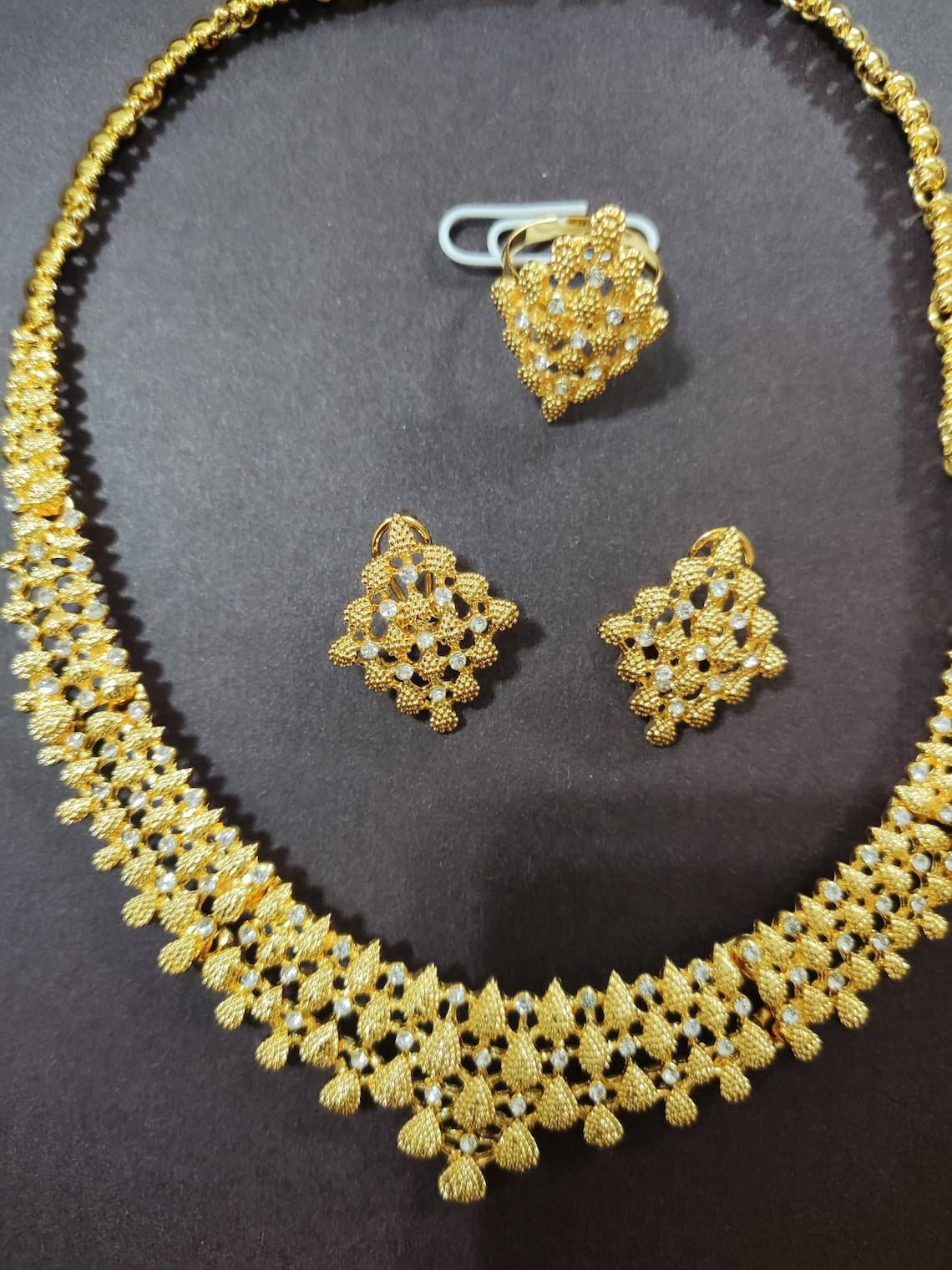 Gold Color Jewelry Set, Necklace/bracelet /earrings/ring Set ,bridal ...