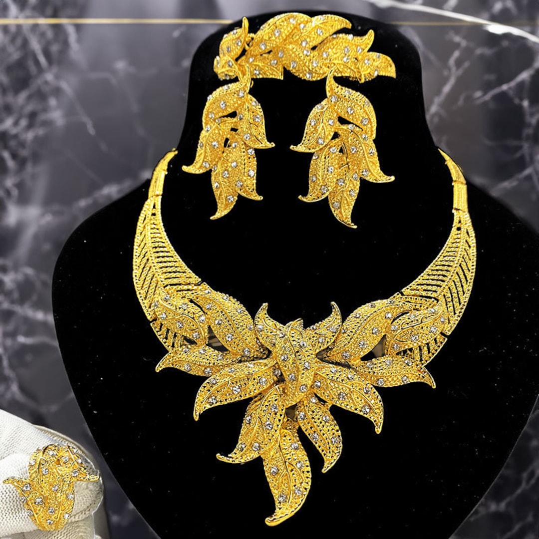 Gold Jewelry Set,nigeria Wedding Jewelry,bridal Jewelry Set ,gold ...