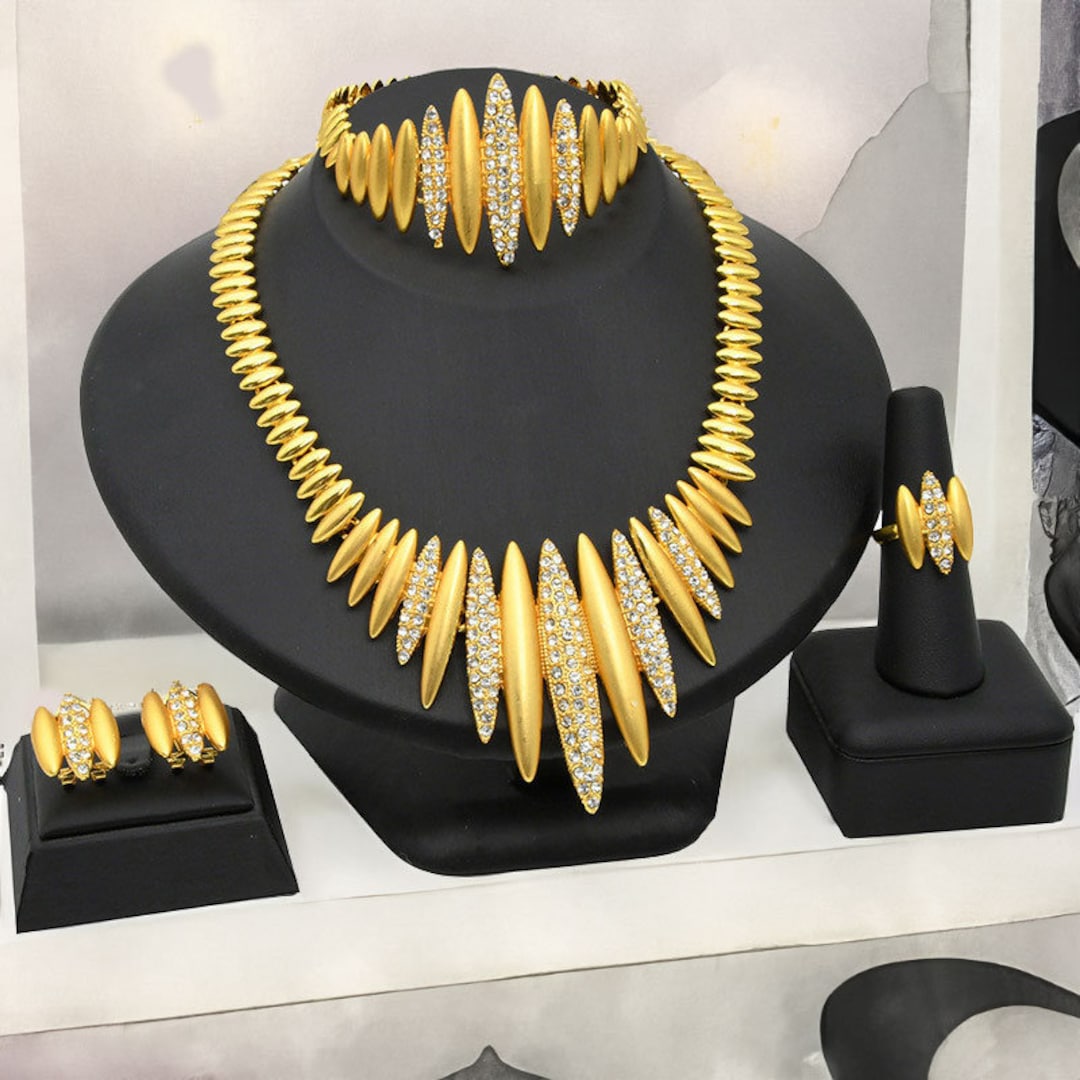 African Fashion in Bridal Jewelry Set,gold Nigeria Wedding Jewelry Set ...