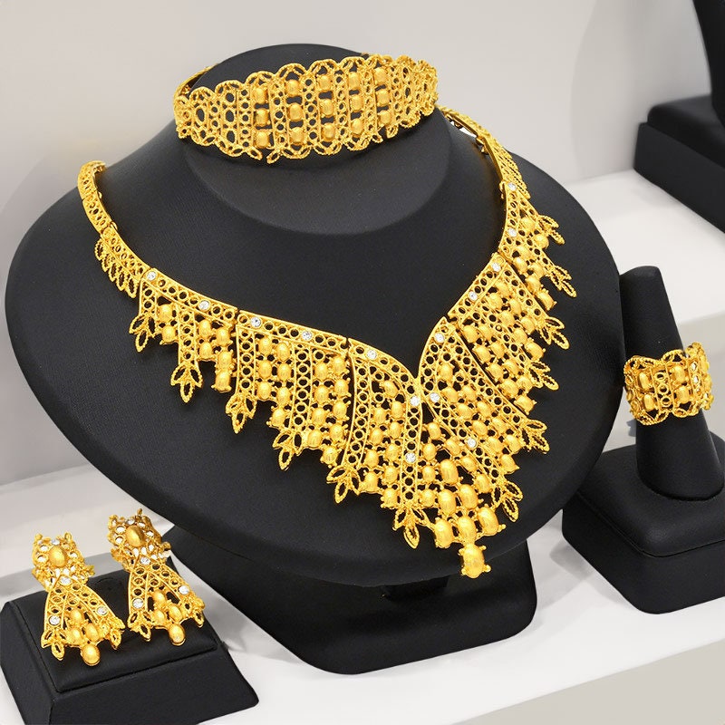 Trendy Nigeria Wedding Jewelry Set 24K Dubai Gold Jewelry - Etsy