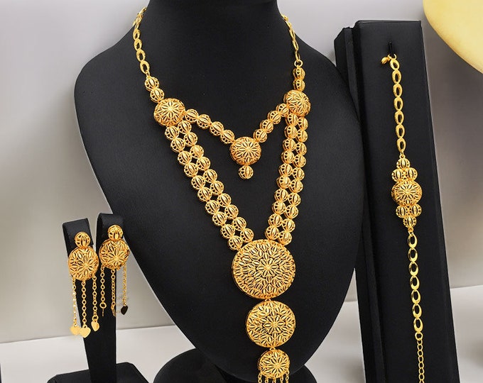 24 Carat Gold Plated Indian/pakistani/dubai/kuwaiti/african Jewellery ...