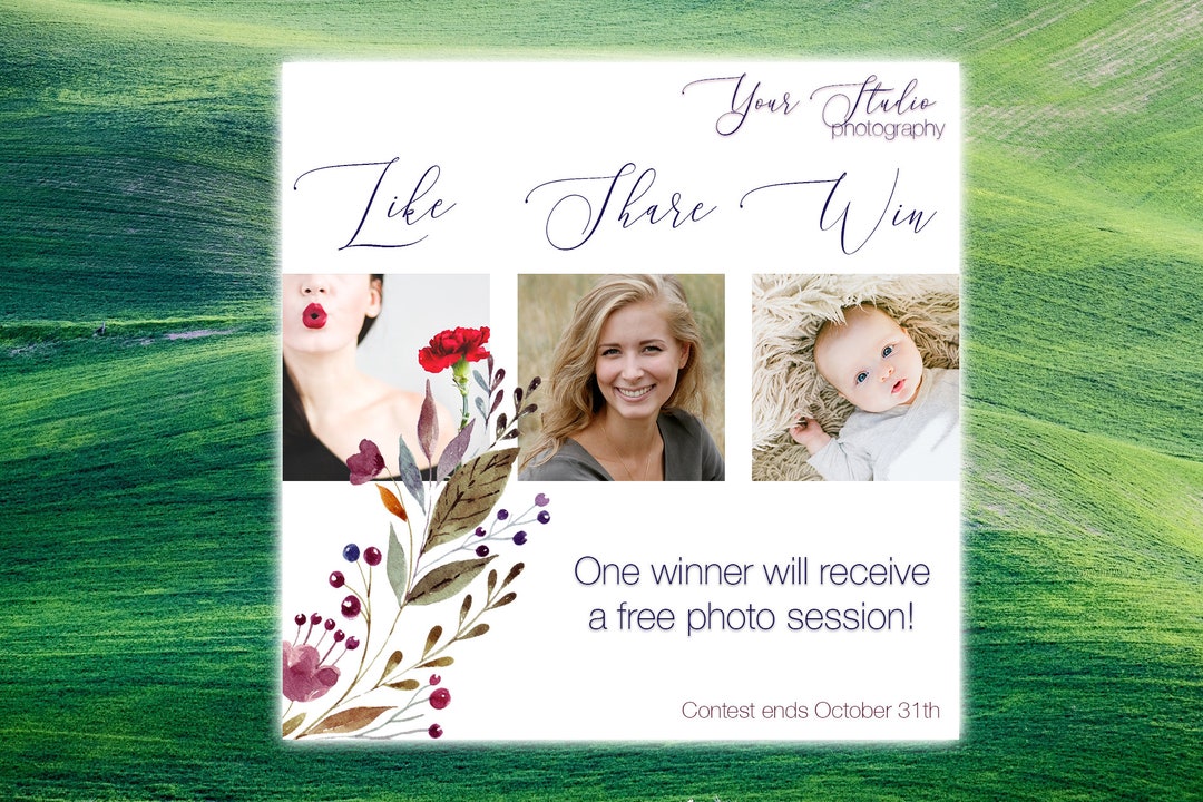 Contest Template, Giveaway Template, Facebook Template, Social Media ...