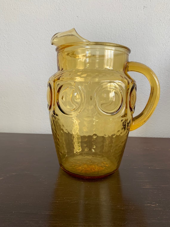 Vintage Anchor Hocking Yellow Amber Glass Heritage Hall | Etsy