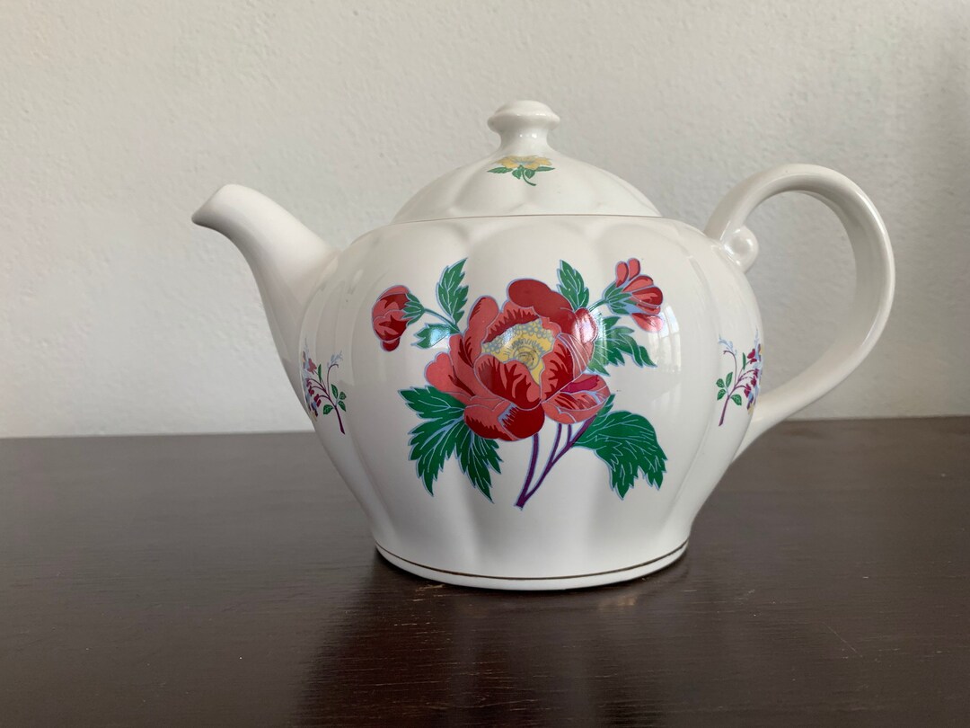 Vintage Laura Ashley Floral Teapot - Etsy
