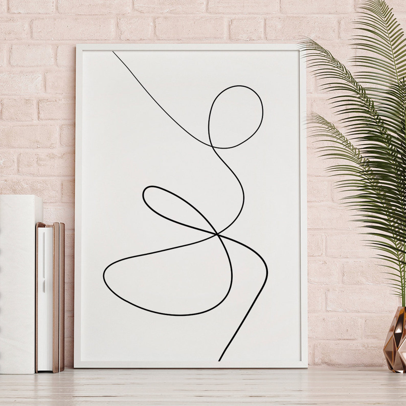 One Line Wall Art Line Drawing Print Neutral Abstract Wall | Etsy