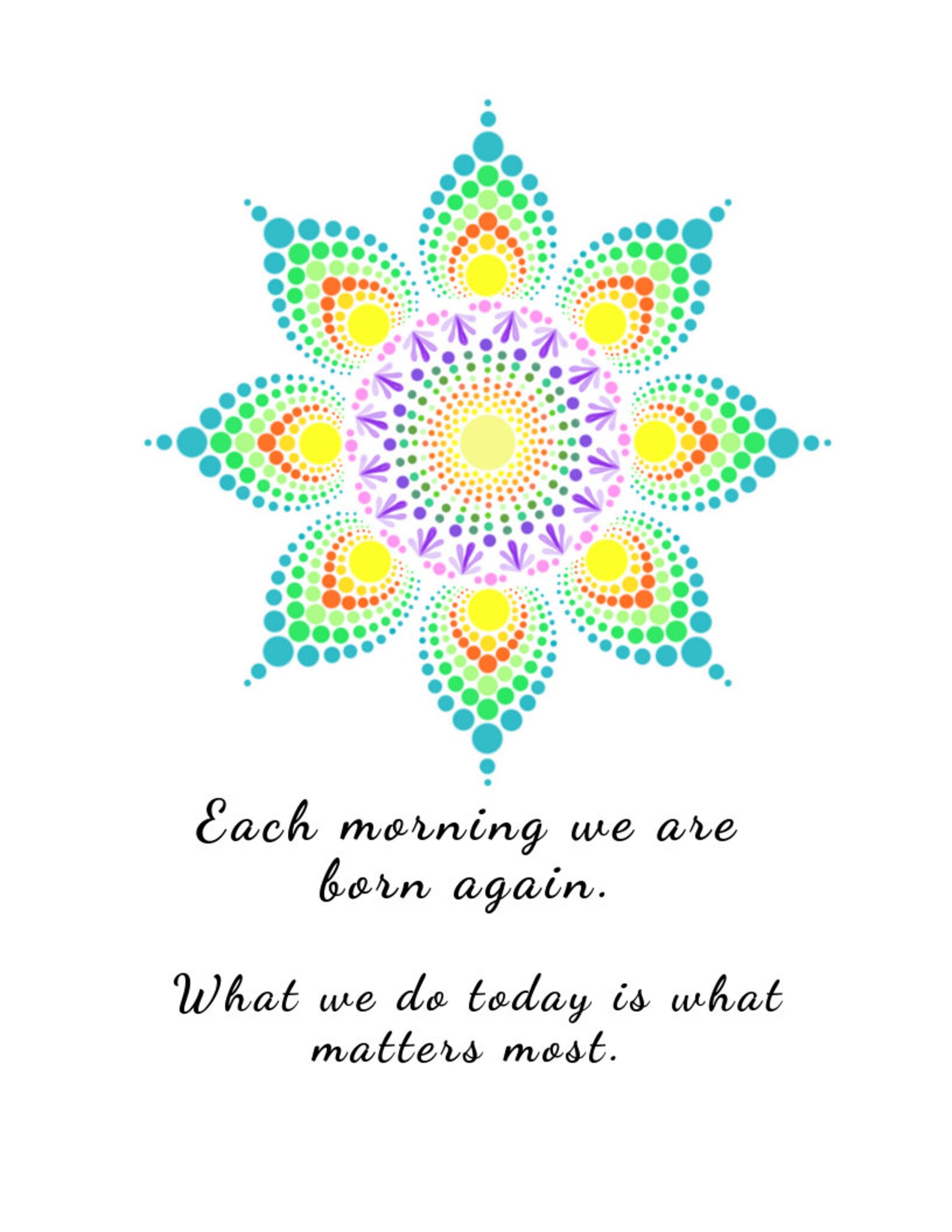 PRINTABLE, Dot Mandala, Printable Quote, ART PRINT, Quote, Digital Art ...