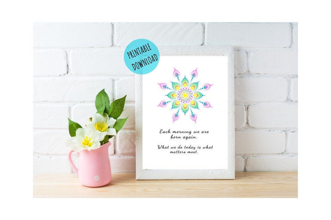 PRINTABLE, Dot Mandala, Printable Quote, ART PRINT, Quote, Digital Art ...