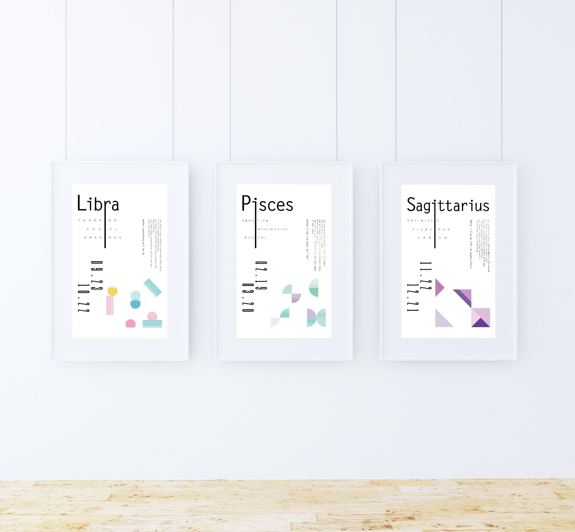 Libra Poster Art Typography Design Astrology Libra Sign Geometric ...