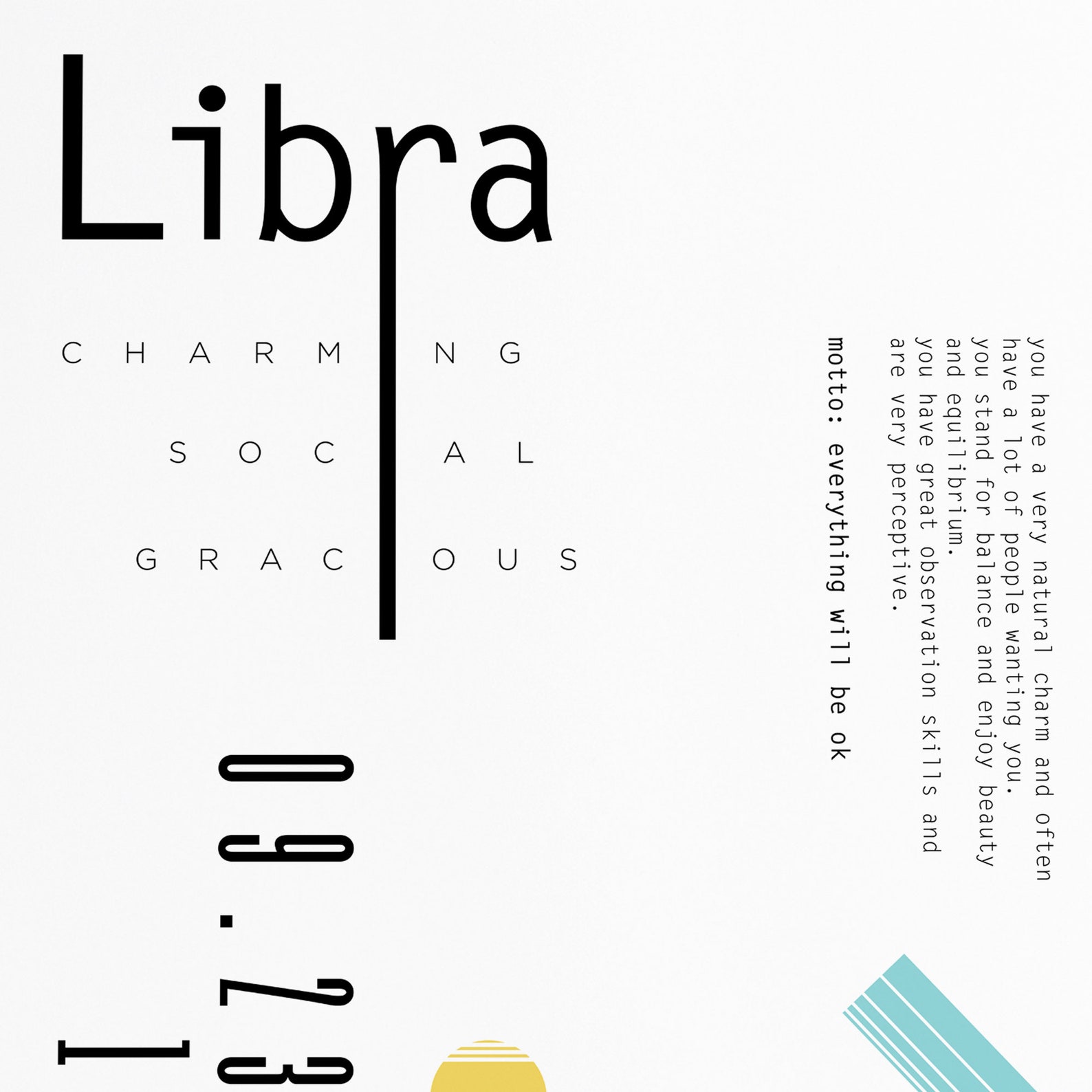Libra Poster Art Typography Design Astrology Libra Sign Geometric ...
