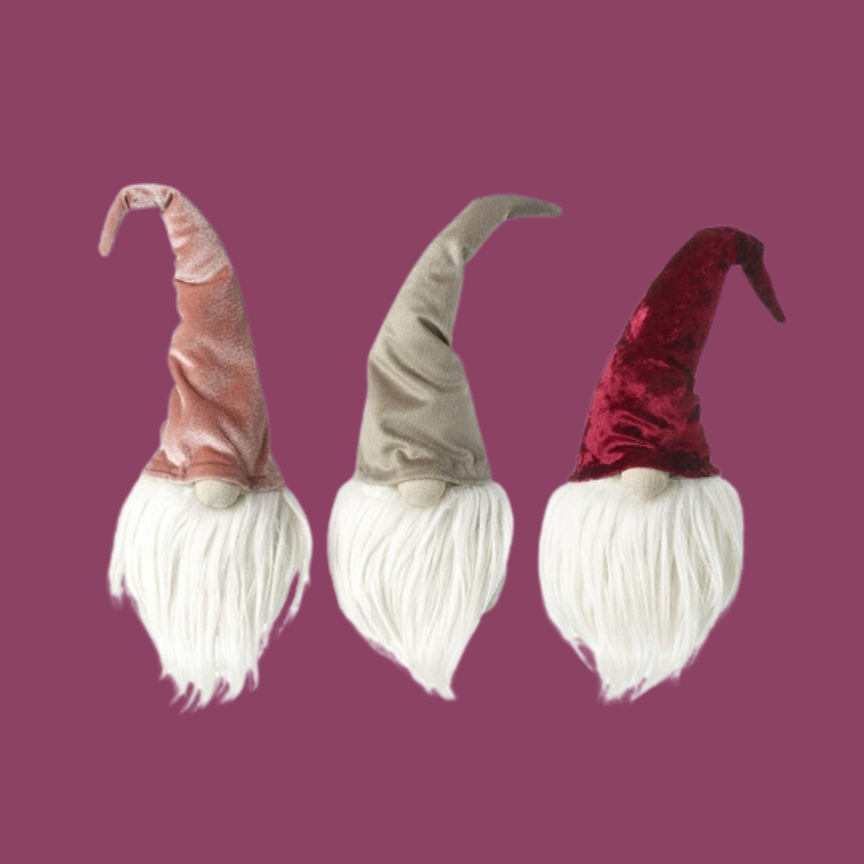 Gonk Heads in Velvet Hats - Light Pink, Taupe, Burgundy - Etsy