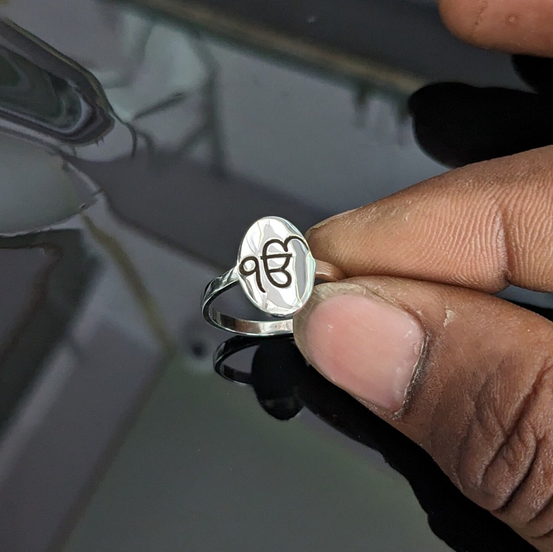 Ek Onkar Ring, Handmade Punjabi Sikh Khalsa Gurmukhi Script, Sikh ...