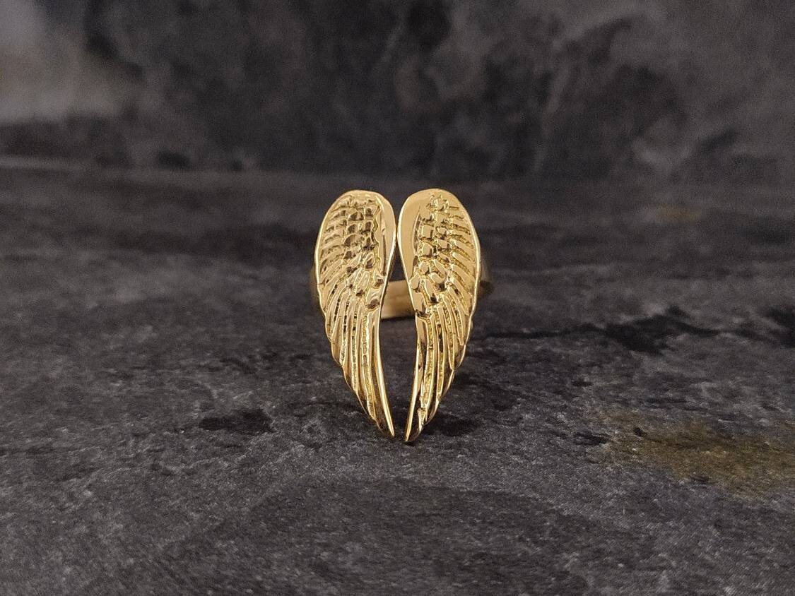Sterling Silver Adjustable Angel Wings Thumb Ring Feather | Etsy