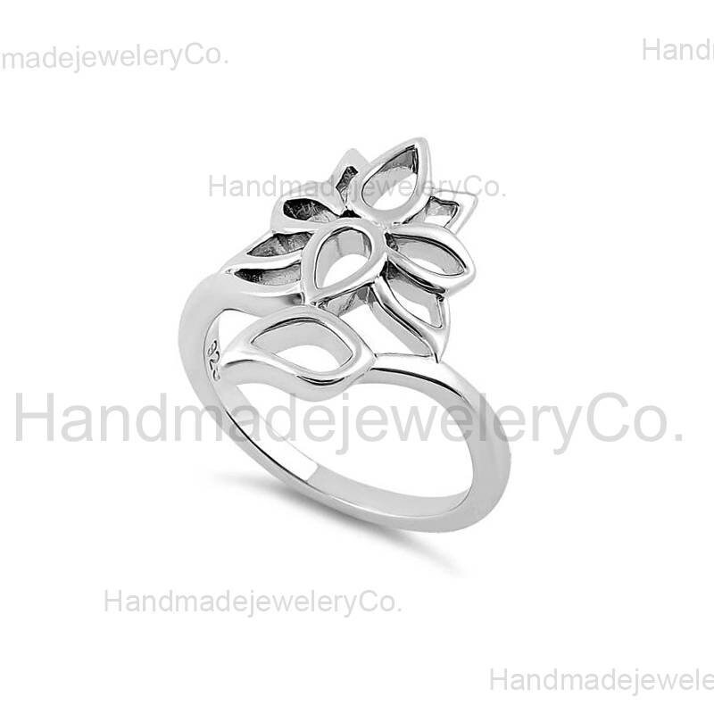 Lotus Flower Sterling Silver Ring Silver Lotus Ring 925 | Etsy