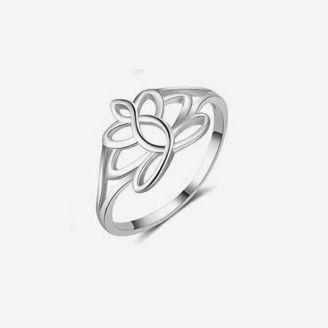 Lotus Flower Sterling Silver Women's Ring Silver Lotus | Etsy