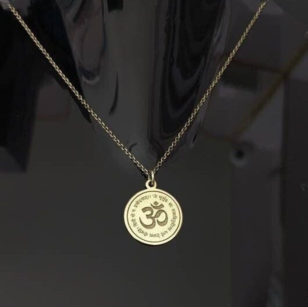 Gayatri Mantra Om Pendant, Handmade Silver Pendant, 925 Sterling Silver ...