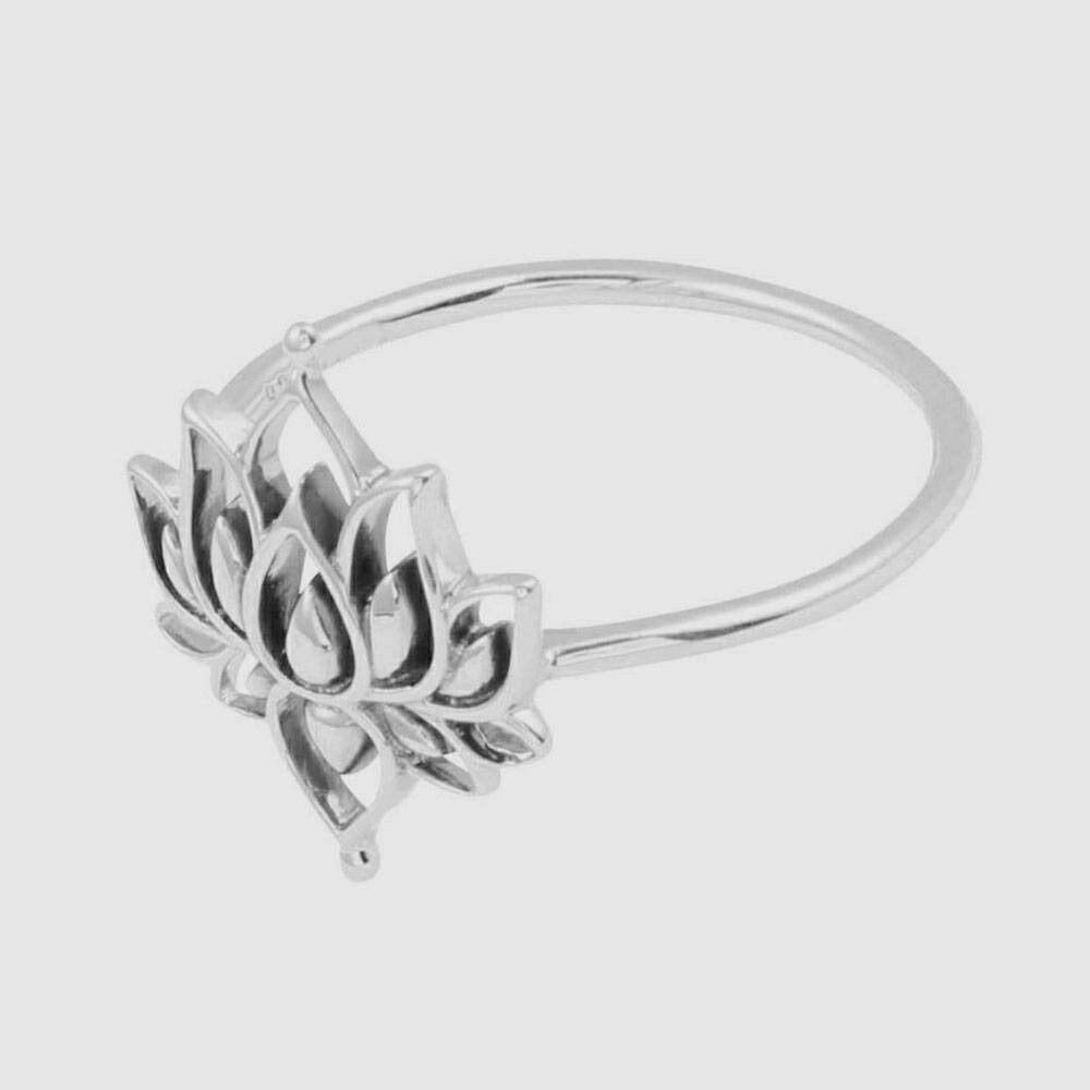 Lotus Flower Sterling Silver Ring Silver Lotus Ring 925 - Etsy